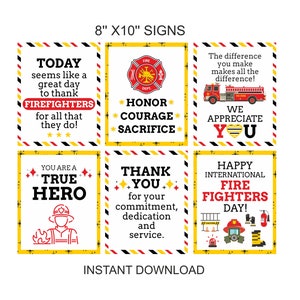 Firefighters Day Sign Printable / Firefighters Sign / Firefighter ...