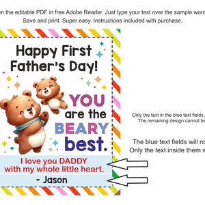 Editable First Father's Day Sign Printable / First Father's Day Gift ...