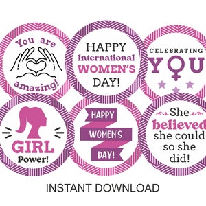 Women's Day Cupcake Toppers Printable / International Women's Day ...
