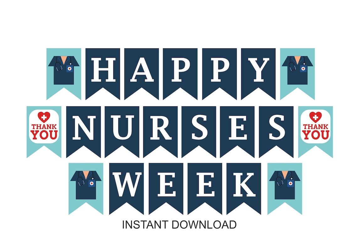Nurses Week Banner / Nurses Week Printable Banner / Nurse | Etsy