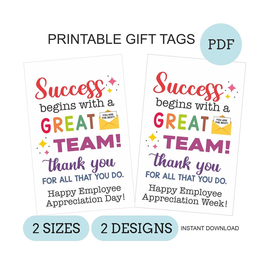 Employee Appreciation Day Tags Printable / Employee Appreciation Week ...