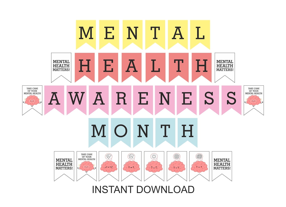 Mental Health Awareness Month Banner Printable / Mental Health - Etsy