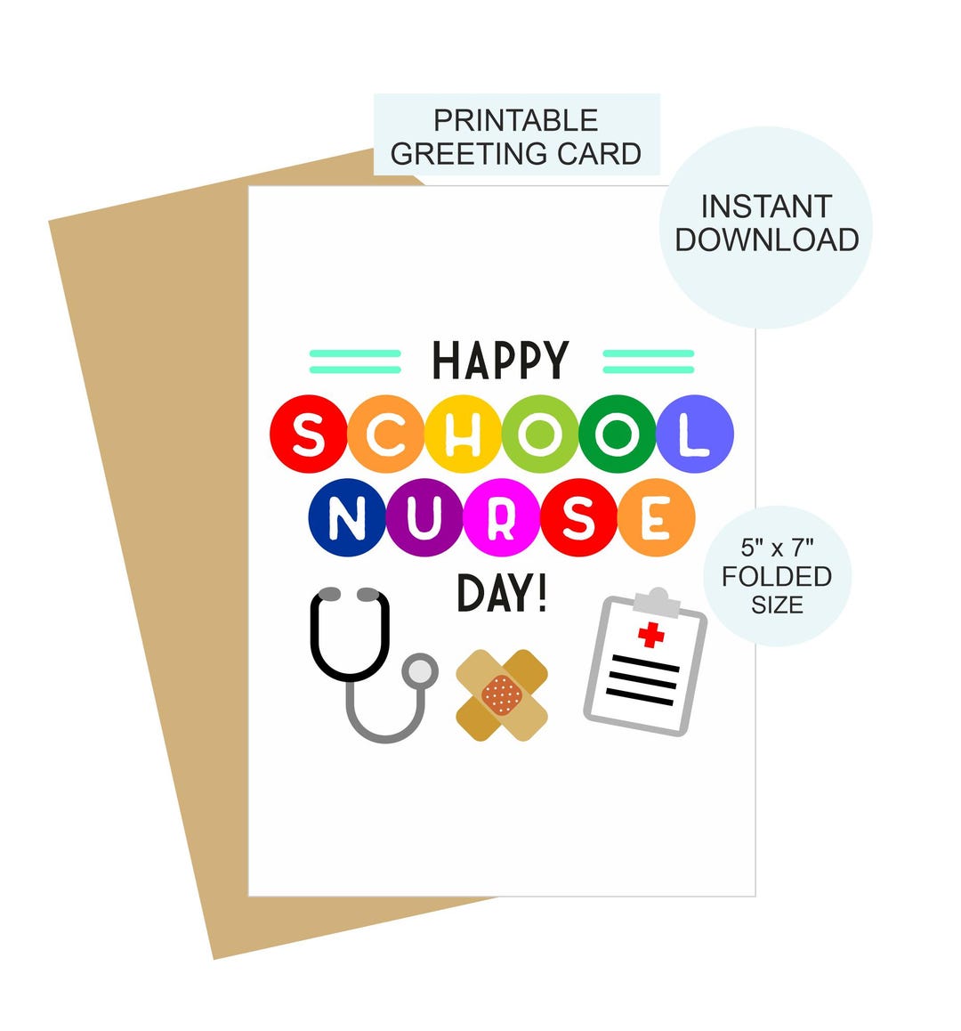 School Nurse Day Card Printable / School Nurse Card / School Nurse ...