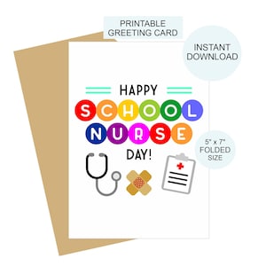 School Nurse Day Card Printable / School Nurse Card / School Nurse ...
