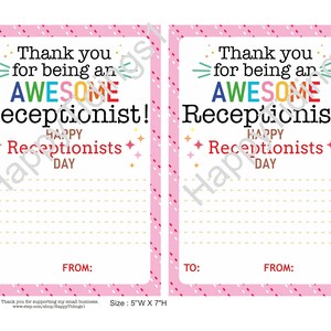 Receptionist Gift Card Holder Printable / Receptionist Day Gift Card ...