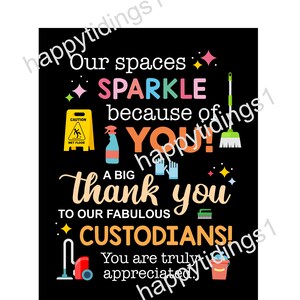 Custodian Appreciation Sign Printable / School Custodian Appreciation ...