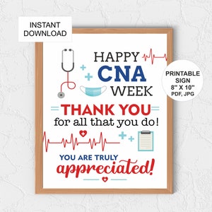 CNA Week Sign Printable / Cna Week Poster / Cna Week Decorations / Cna ...