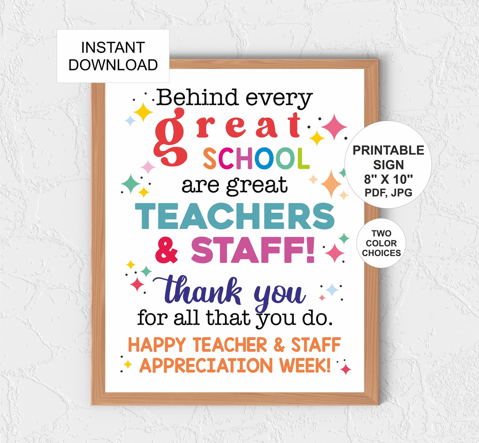 Teacher Appreciation Week Sign Printable / Teacher and Staff ...