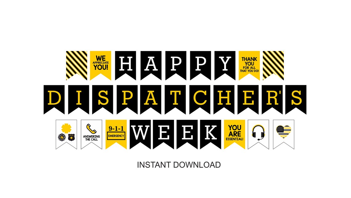 Happy Dispatcher's Week Banner Printable / Dispatchers Week Banner ...
