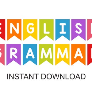 English Grammar Banner Printable / English Grammar Classroom Decor ...