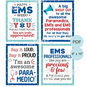 EMS Week Sign Set of 9 Printable / Emergency Medical Services Week ...