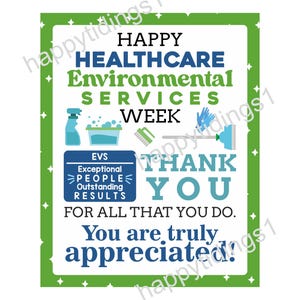 Healthcare Environmental Services Week Sign Printable / EVS Week Sign ...
