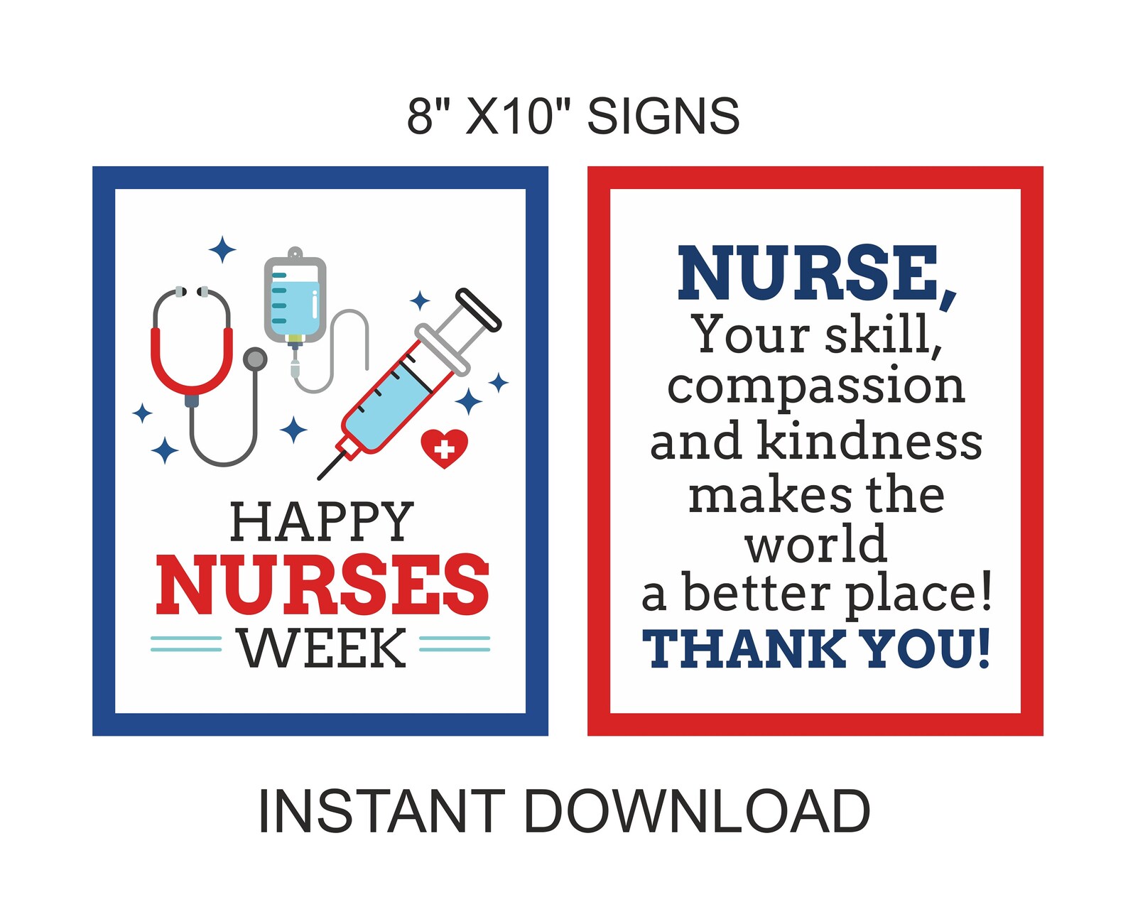 Nurses Week Sign Printable / Nurses Week Decor / 9 Nurse Week Signs ...