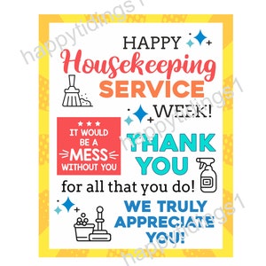 Housekeeping Week Sign Printable / Housekeeping Appreciation Week Sign ...