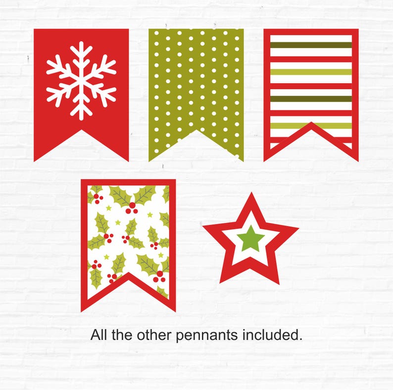 Merry Christmas Banner Printable Red and Green / Merry Christmas ...