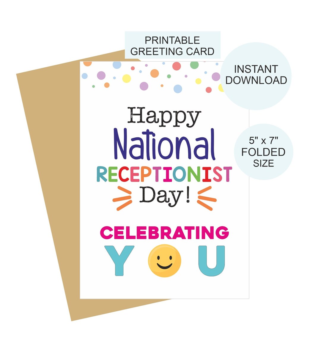 Receptionist Day Card Printable / Receptionist Card / Receptionists Day ...