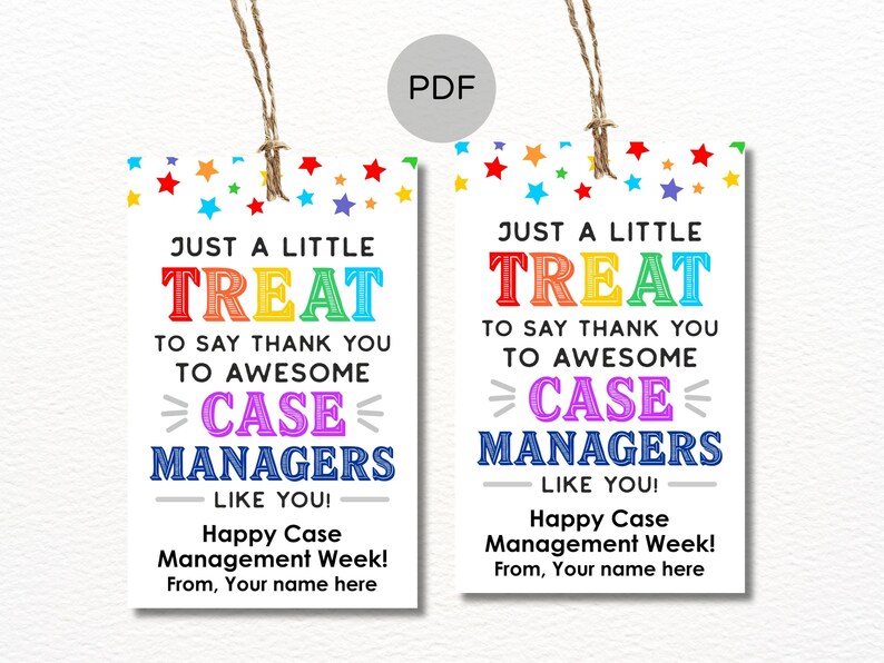Case Manager Week Treat Tags Printable / Case Manager Gift Tags / Case ...
