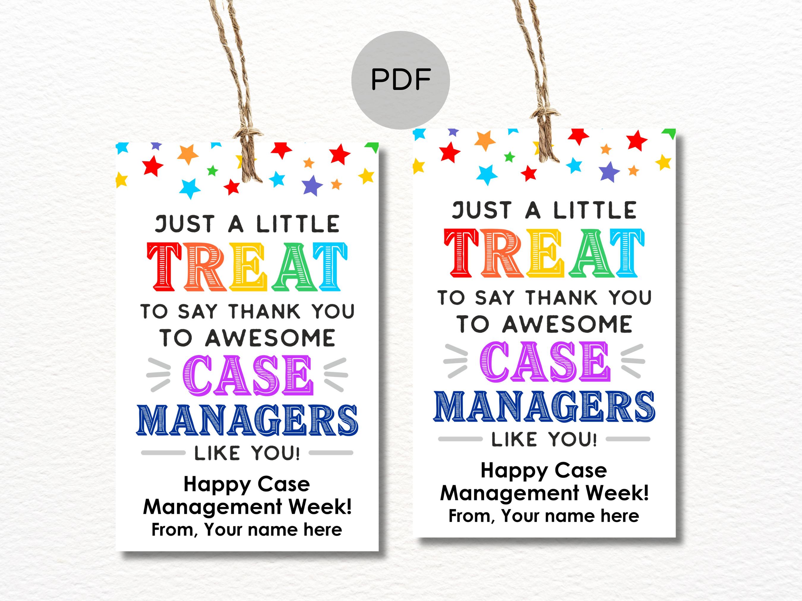 Case Manager Week Treat Tags Printable / Case Manager Gift Tags / Case ...