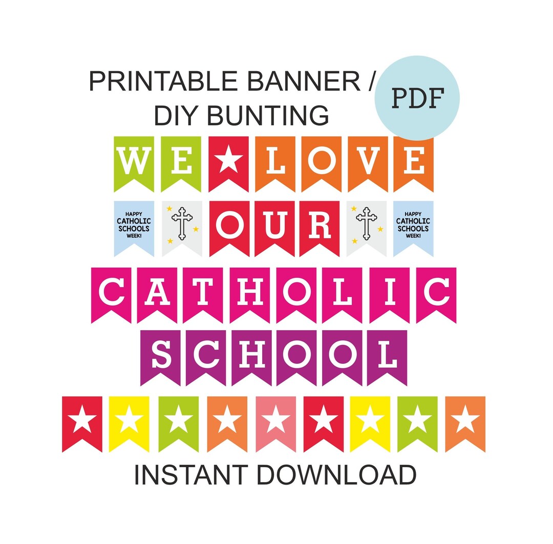 Catholic Schools Week Banner Printable / Catholic School Week Bulletin ...