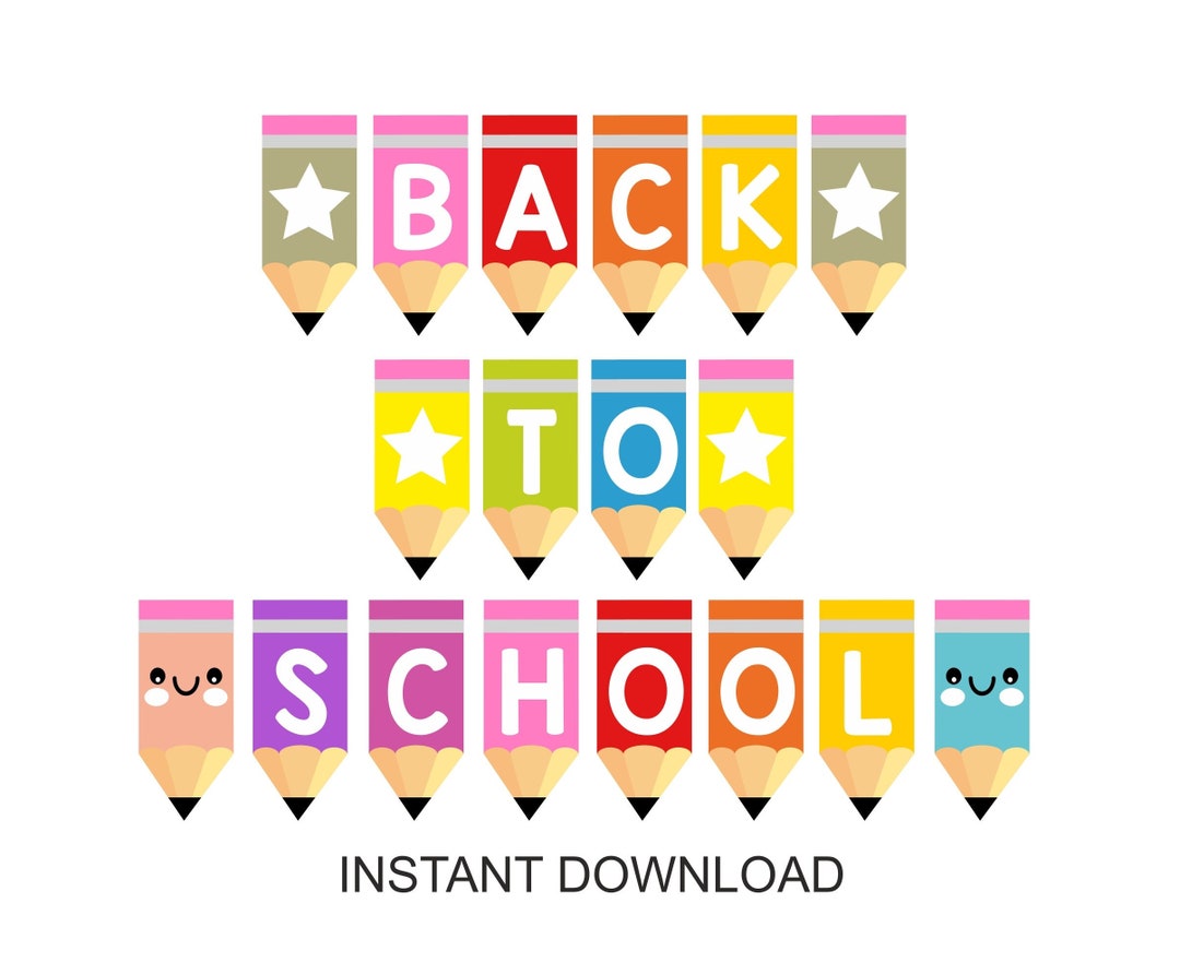 Back to School Banner / Back to School Garland Printable / Back to ...