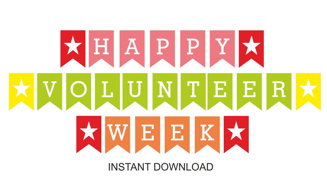 Volunteer Week Banner Printable / National Volunteer Week | Etsy