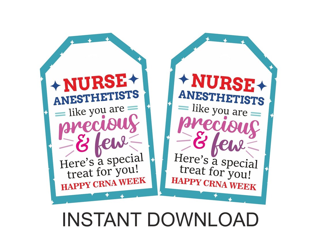 Nurse Anesthetists Week Tag Printable / Nurse Anesthetist Week Gift Tag ...