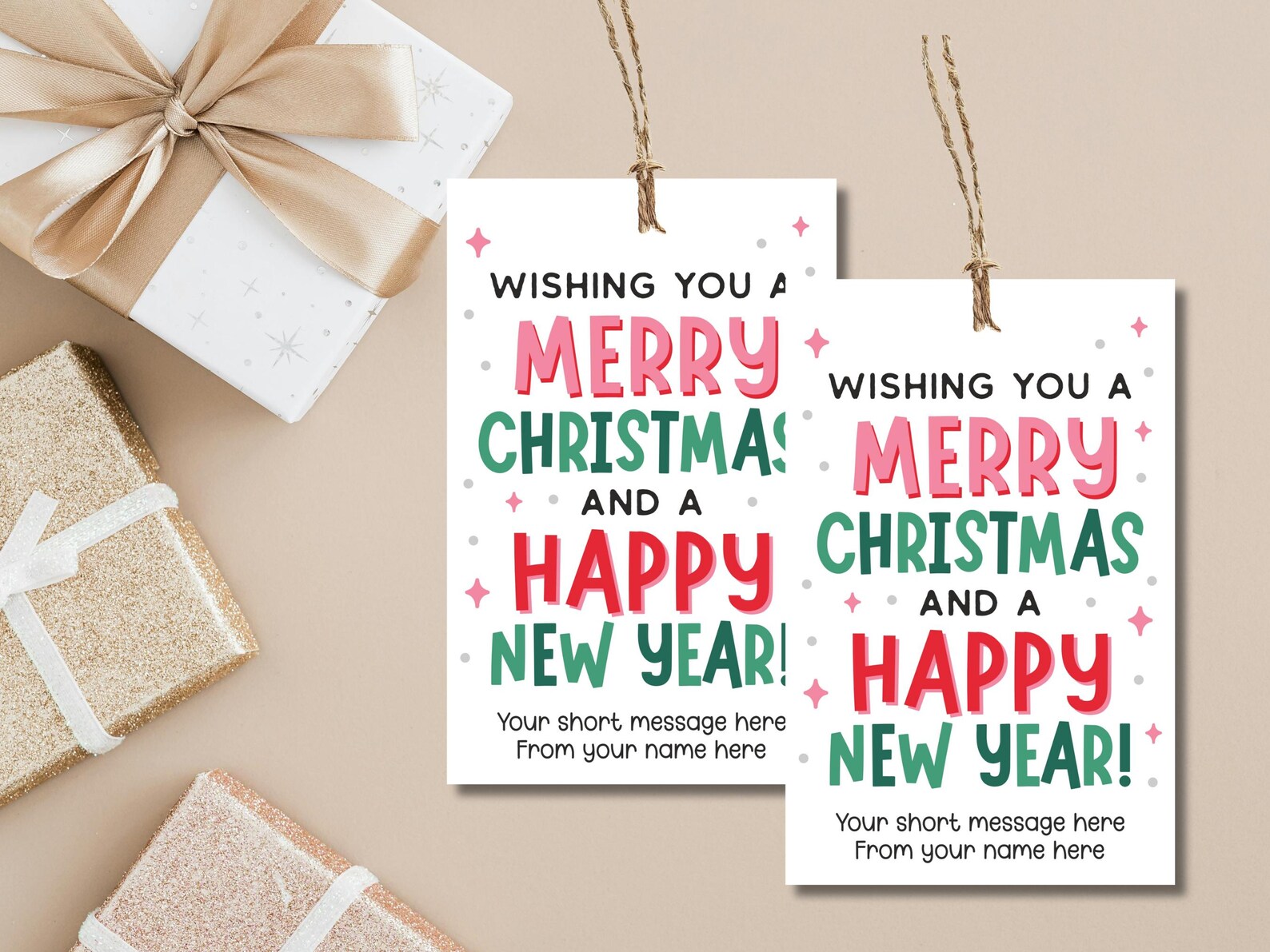Wishing You a Merry Christmas and Happy New Year Tags Printable / Merry ...