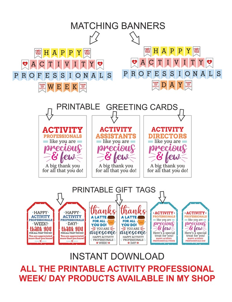 Activity Professional Appreciation Tag Printable / Activity - Etsy