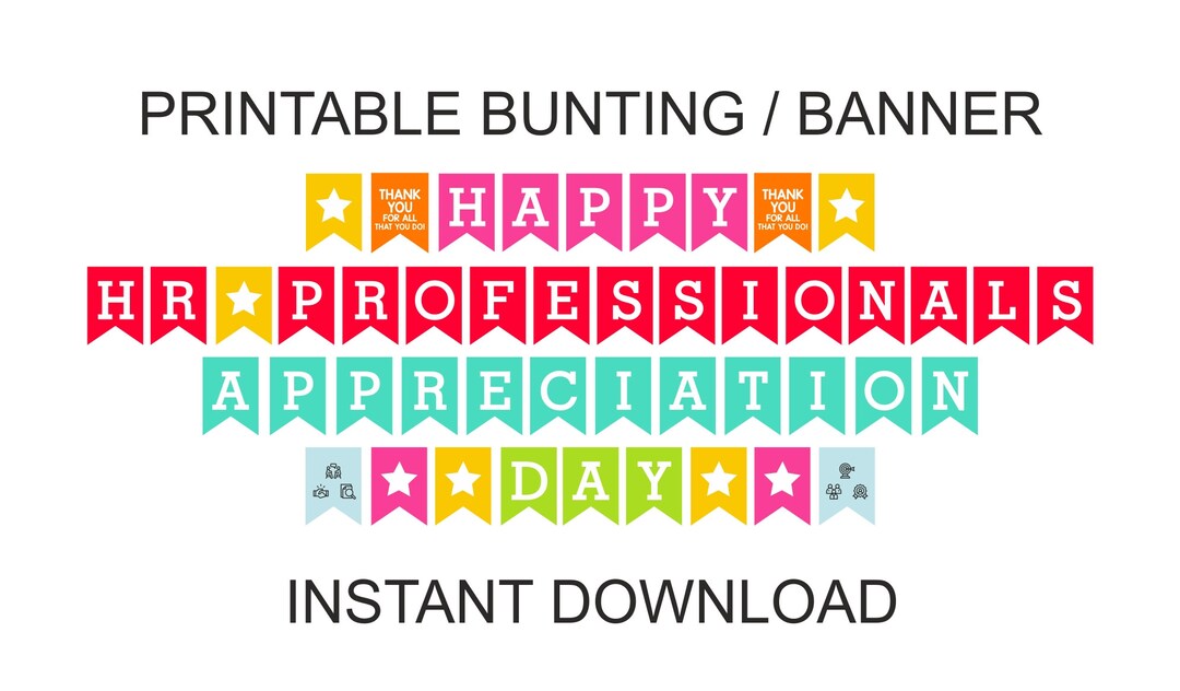 HR Professional Day Banner Printable / HR Day Decor / Hr Day Gifts / Hr ...