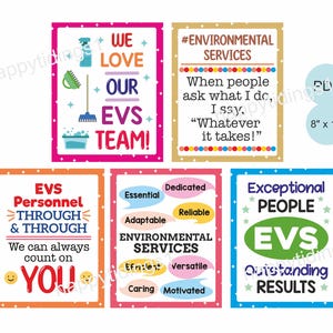 EVS Week Posters Printable / Environmental Services Week Signs Set of ...