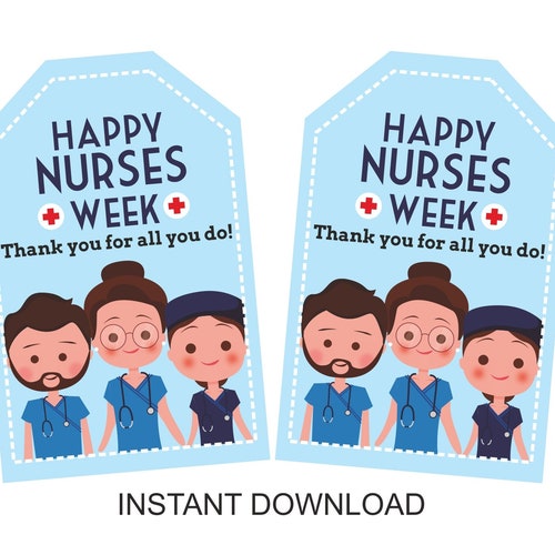 Nurse Appreciation Week Treat Tags Gift Tag for Nurses Thank - Etsy