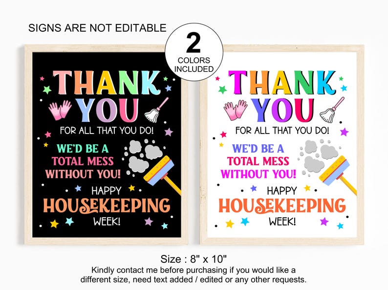 Housekeeping Week Poster Printable / Housekeeping Service Week Sign ...