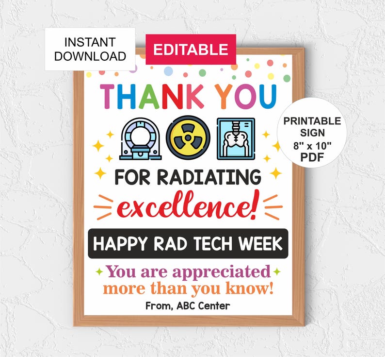 Editable Rad Tech Week Sign Printable / Editable Radiologic Tech Week ...