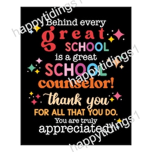 School Counselor Appreciation Poster Printable / School Counselor Thank ...