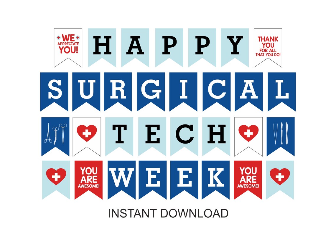 Surgical Tech Week Banner Printable / Surgical Tech Banner / Surgical ...