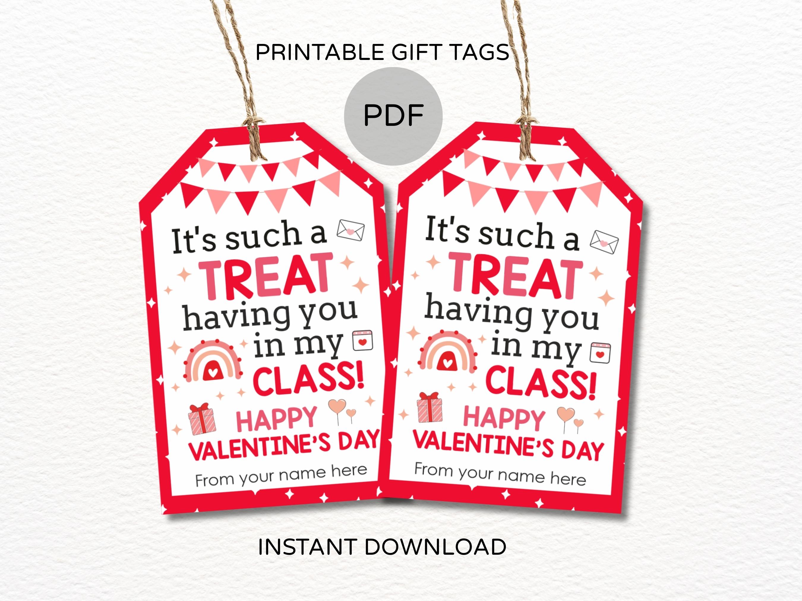 Editable Valentine Tags for Students Printable / Student Valentines Tag ...