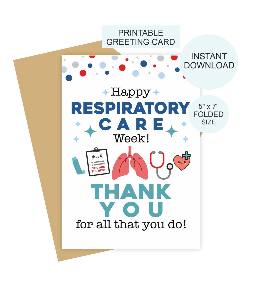 Respiratory Care Week Thank You Card Printable / Respiratory Therapist ...