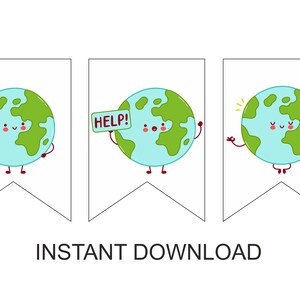 Earth Day Banner Printable / Happy Earth Day Sign / Earth Day Printable ...