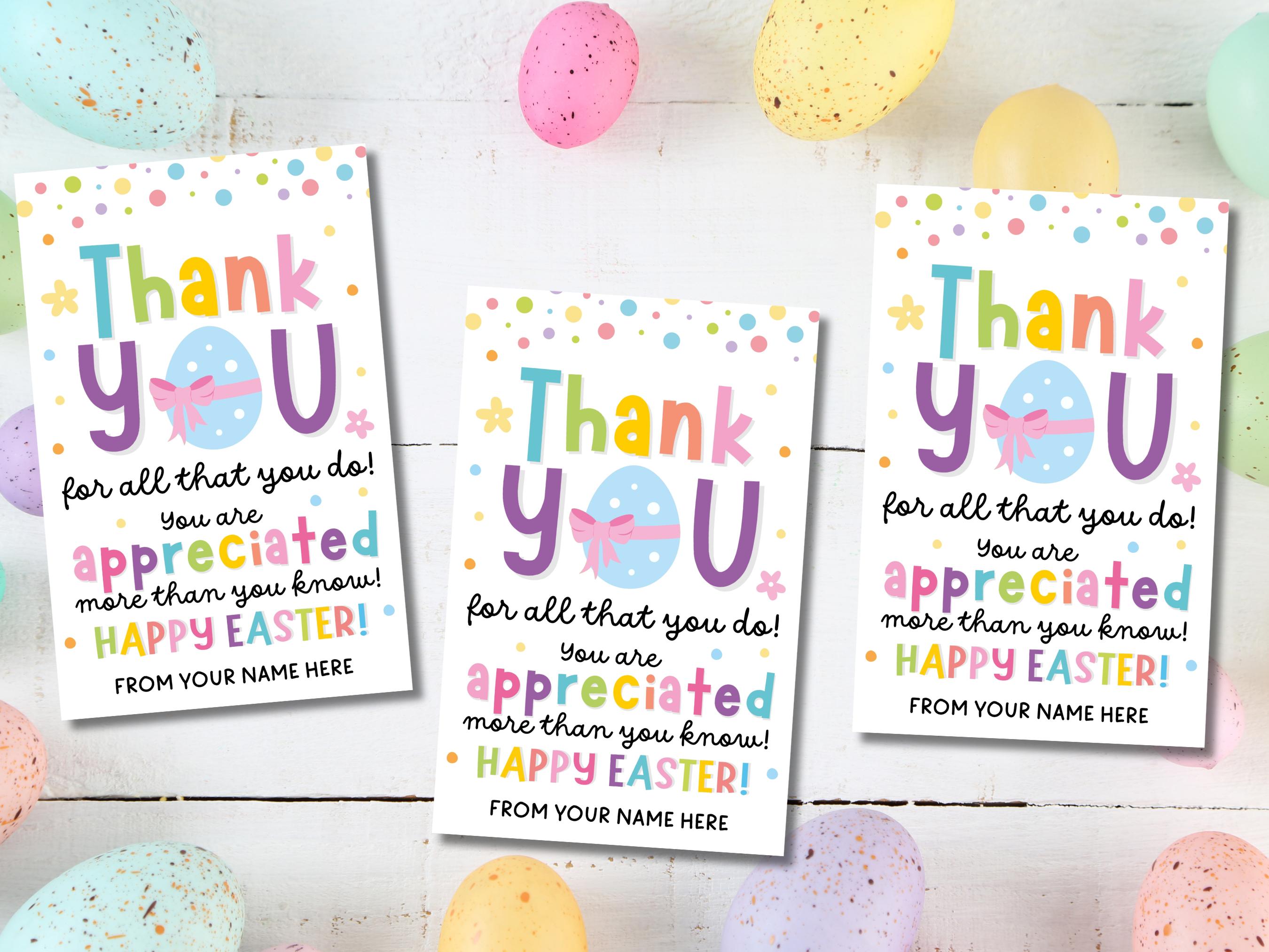 Easter Appreciation Tags Printable / Easter Thank You Tags / Easter ...