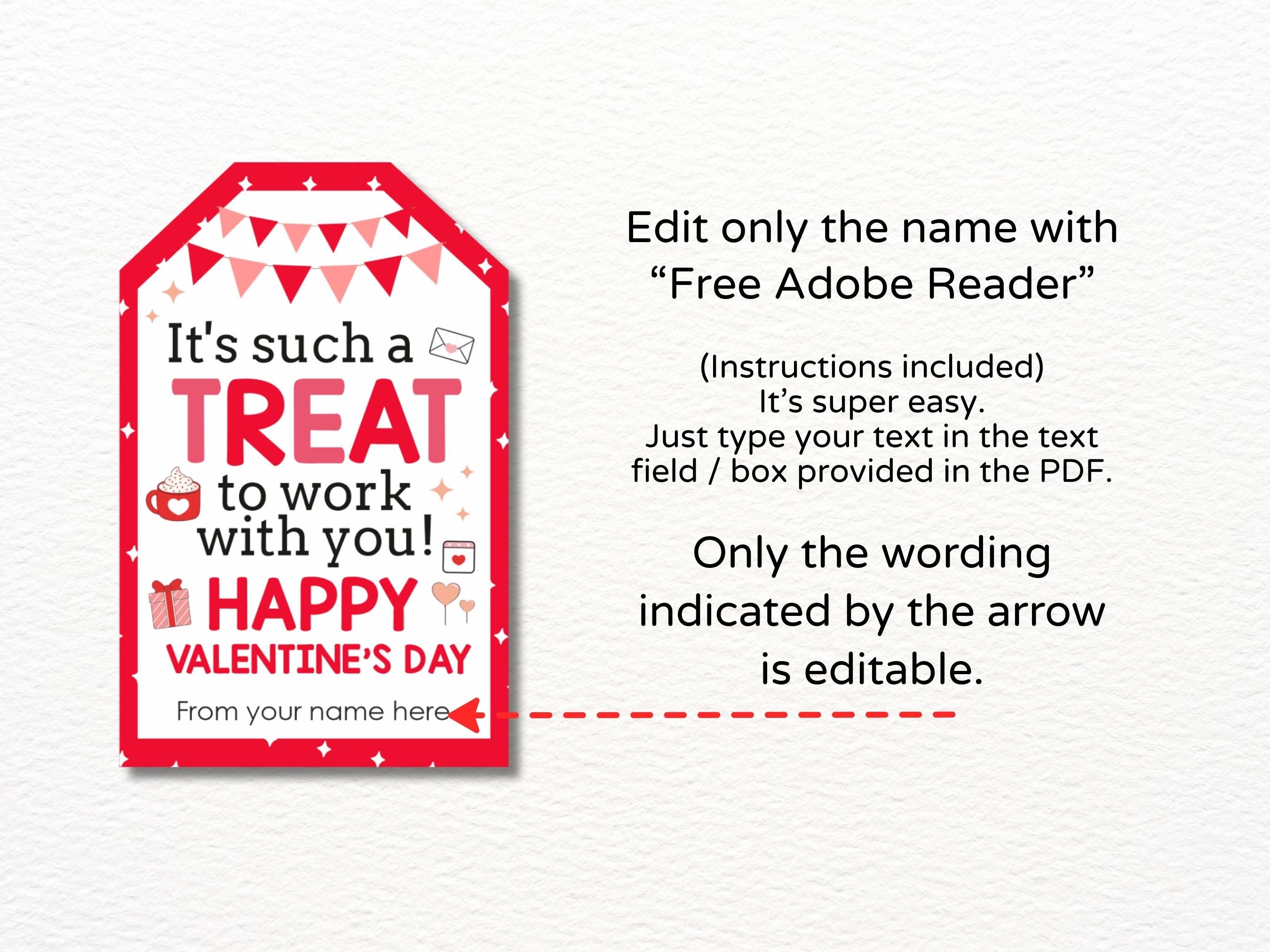 Valentine Coworker Tag Printable / Valentine Coworker Gift Tag ...