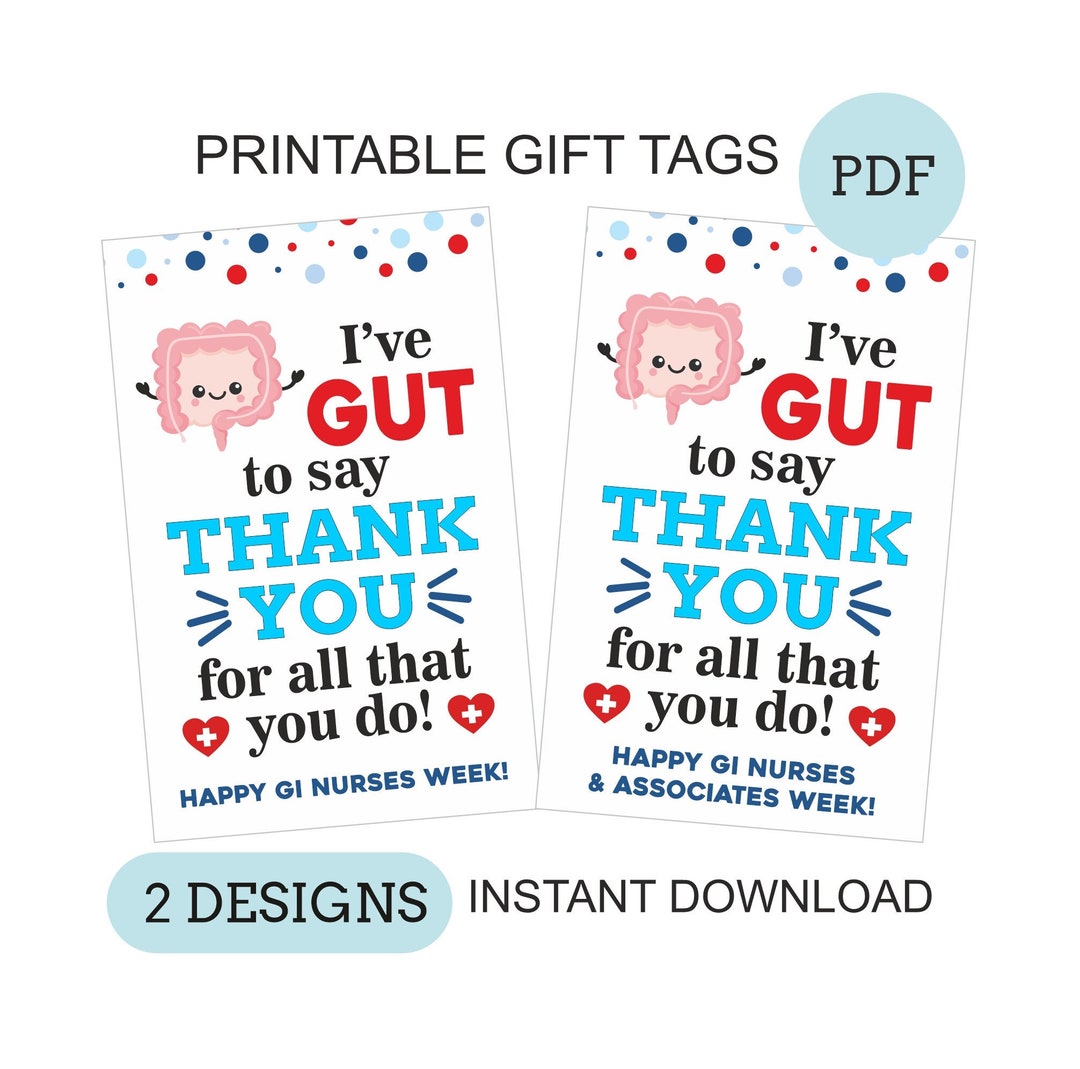 GI Nurse Week Gift Tags Printable / GI Nurse Week Tag / GI Nurses and ...