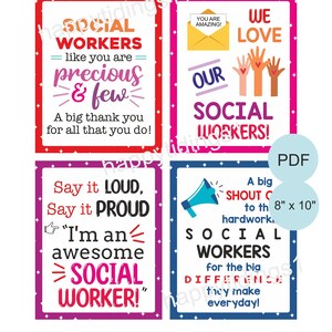 Social Worker Appreciation Signs Printable / Social Worker Week / Month ...