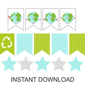 Earth Day Birthday Banner Printable / Earth Birthday Banner Printable ...