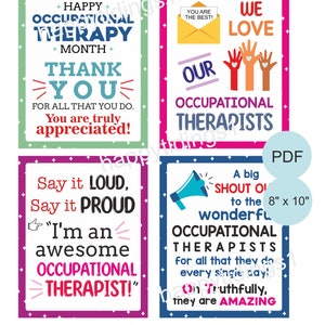 OT Month Signs Set of 10 Printable / OT Month Posters / OT Month Gifts ...