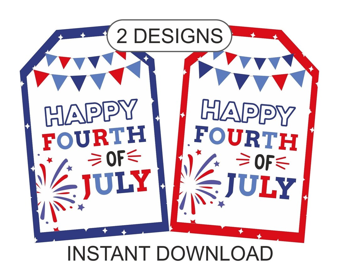 Fourth of July Tags Printable / Happy 4th of July Gift Tags / 4th of ...