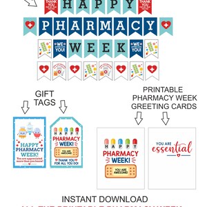 Happy Pharmacy Week Gift Tags Printable / Pharmacy Week Stickers ...