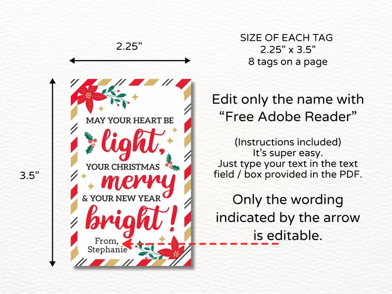 Christmas Candle Gift Tag Printable / Christmas Candle Tags / Christmas ...