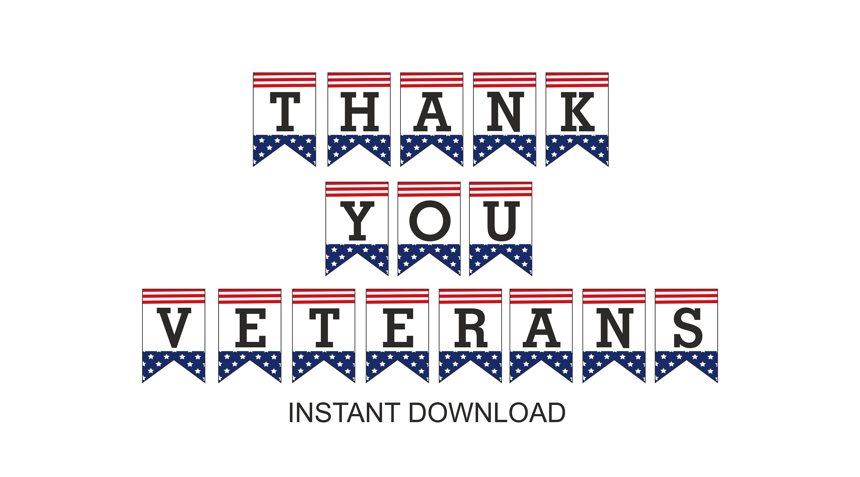 Thank You Veterans Banner Printable / Veterans Day Banner / Veterans ...