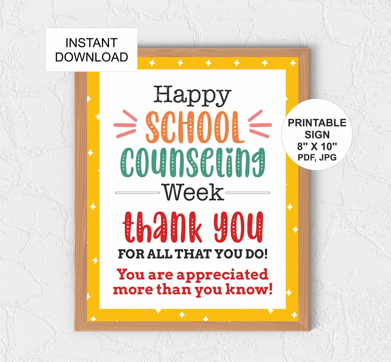 School Counseling Week Thank You Sign Printable / School Counselor Week ...