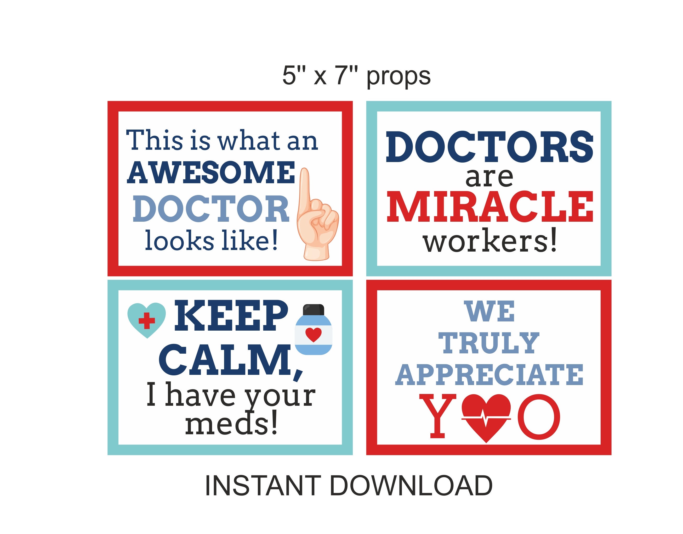 Doctor's Day Props Printable /printable Doctor Photo Props / Doctor's ...